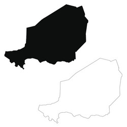 Map niger isolated black Royalty Free Vector Image