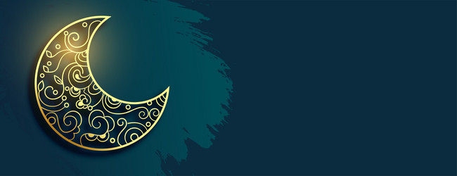 Watercolor style beautiful islamic crescent Vector Image