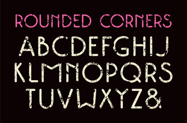 Decorative sans serif font with rounded corners Vector Image