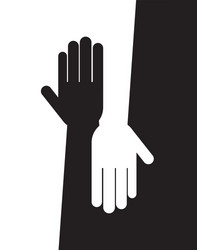 Hand united together form lines and particle Vector Image