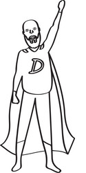 Male superhero cartoon character sketch Royalty Free Vector