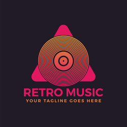 Music logo template store emblem Royalty Free Vector Image