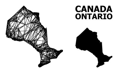 Contour dotted map ontario province Royalty Free Vector
