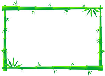 Green bamboo trunk rectangle frame natural text Vector Image