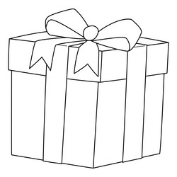 Boy with a birthday present coloring page for kids