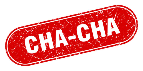 Cha-cha red grunge round vintage rubber stamp Vector Image