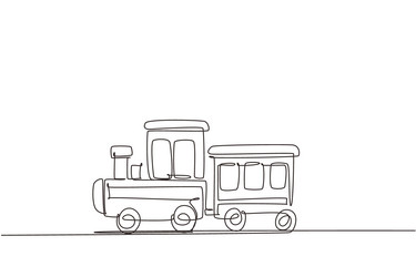 Train retro toy sketch hand drawn isolated Vector Image