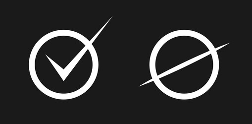 Correct and incorrect icons true false signs Vector Image