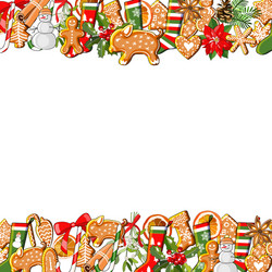 Festive seamless border isolated on white Vector Image