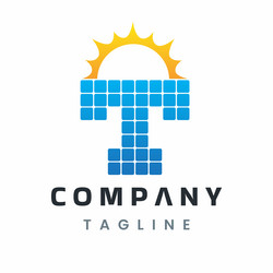 Letter v solar energy logo solar power panel Vector Image