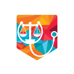 Medical law logo design template Royalty Free Vector Image