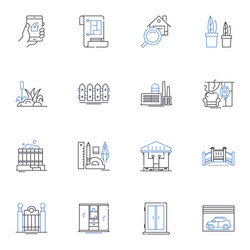 Refurbishment line icons collection renovation Vector Image