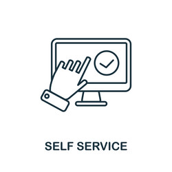 Self service icon monochrome sign from customer Vector Image