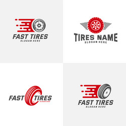 Fast tire logo icon design template Royalty Free Vector