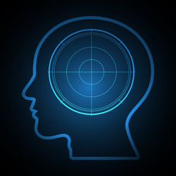 Goal target lock inside human head front view Vector Image