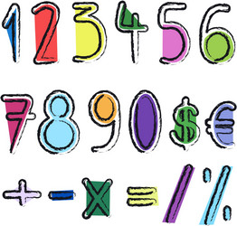 Educational cartoon numbers set with objects Vector Image