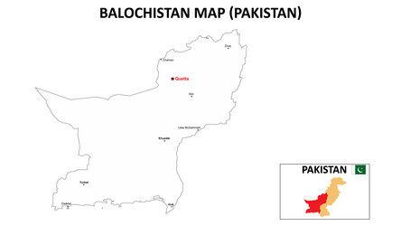 Balochistan map pakistan Royalty Free Vector Image