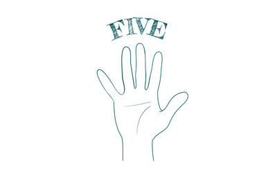 Number 5 Hand Vector Images (over 2,700)
