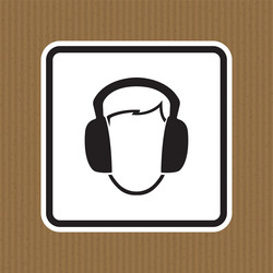 Symbol wear ear muff sign on black background Vector Image