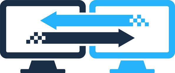 Transfer computer logo icon design Royalty Free Vector Image