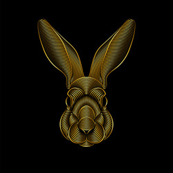 Engraving stylized psychedelic rabbit portrait Vector Image
