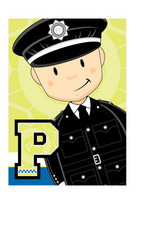 P is for policeman Royalty Free Vector Image - VectorStock