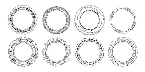 Tech circular cpu chip frame digital ai deep Vector Image