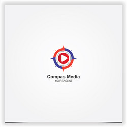 Compass media play button logo premium elegant Vector Image