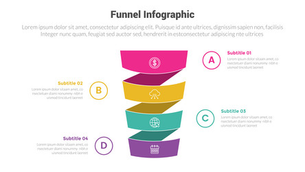 Funnel shape infographics template diagram Vector Image