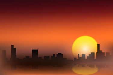 Gold city silhouette Royalty Free Vector Image