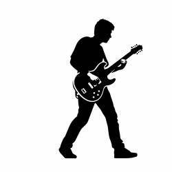 Rock band black icon on white background Vector Image