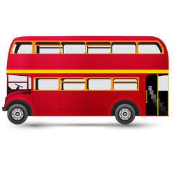 London double decker red bus cartoon Royalty Free Vector