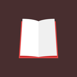 Open book icon on red Royalty Free Vector Image