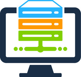 Computer desktop pc logo design icon Royalty Free Vector