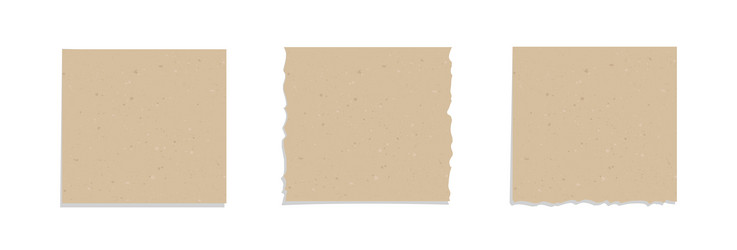 Square vintage brown torn paper set recycled memo Vector Image