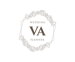 Va initials letter wedding monogram logos Vector Image