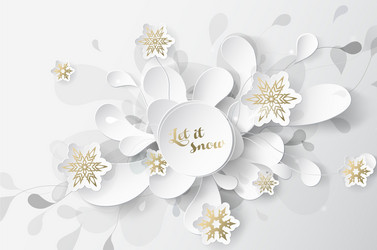 Christmas light background with white and golden Vector Image