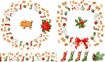 Festive seamless border isolated on white Vector Image