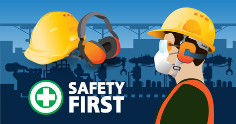 Fall protection construction worker safety first Vector Image