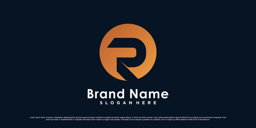 Letter r monogram logo design template Royalty Free Vector