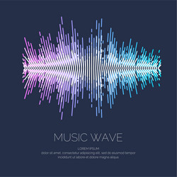 Audio wavefrom abstract music waves Royalty Free Vector