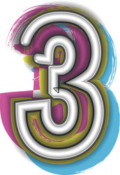 Number Three Symbol Neon Sign Vector Images (over 220)