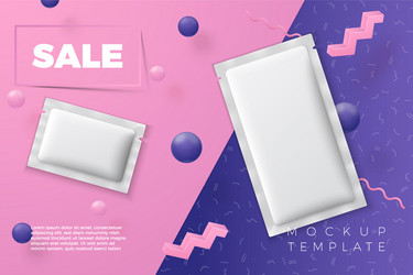 Realistic packaging sachet stick broken Royalty Free Vector