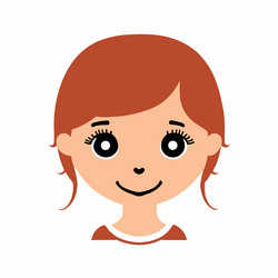 Beautiful cute girl face on white background Vector Image