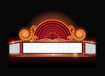 Brightly theater glowing retro cinema neon sign Vector Image