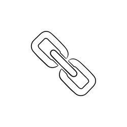 Chain link icon hand drawn outline doodle Vector Image