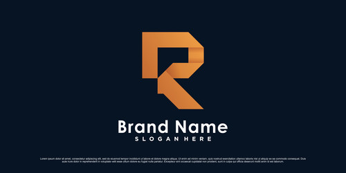 Letter r monogram logo design template Royalty Free Vector