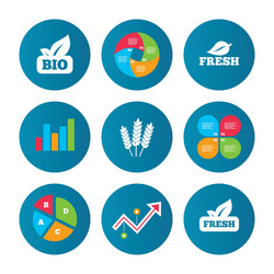 Colorful natural product bio green labels set Vector Image