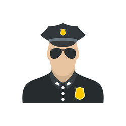 Policeman officer flat icon Royalty Free Vector Image