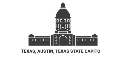 United states texas austin state capitol Vector Image